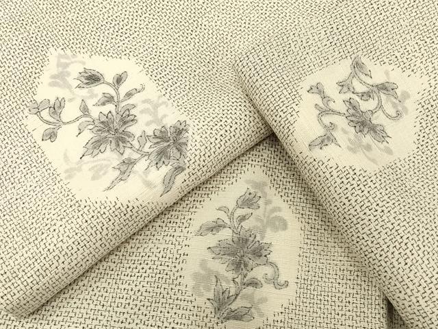 平和屋着物●上質な紬　手描き　亀甲花唐草文　正絹　逸品　未使用　AAAY1707np