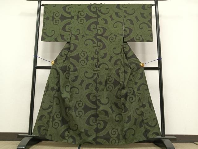 平和屋着物●本場大島紬　一元7マルキ　立波文　正絹　逸品　AAAY1717np