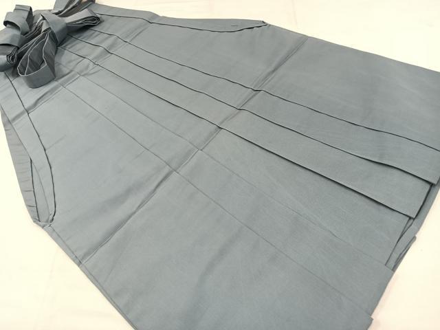 平和屋着物●男性　馬乗り袴　色無地　秘色色　正絹　逸品　AAAY1720np