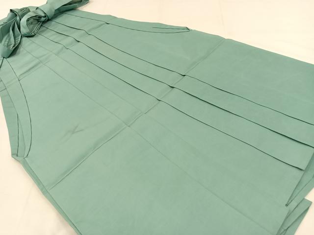 平和屋着物●男性　馬乗り袴　色無地　白群色　正絹　逸品　AAAY1732np