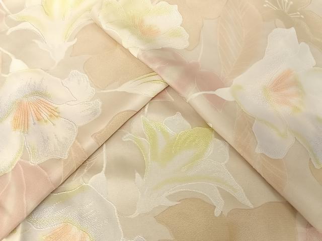 平和屋着物▽上質な小紋　単衣　枝花文　地紋起こし　暈し染め　正絹　逸品　AAAY1765np