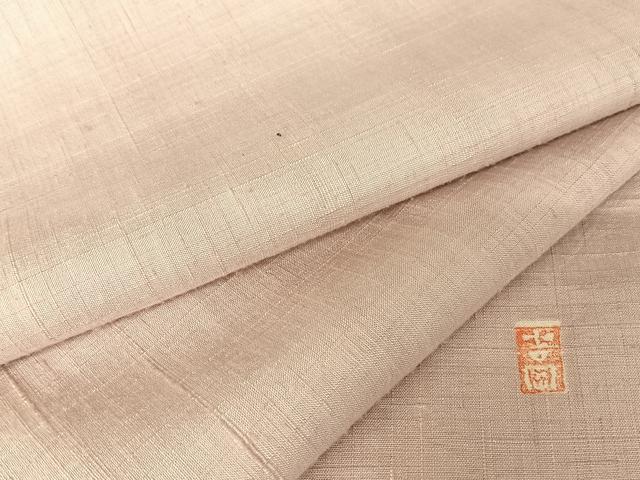 平和屋着物▽染司よしおか　五代目　吉岡幸雄　紬　単衣　色無地　石竹色　正絹　逸品　AAAY1768np