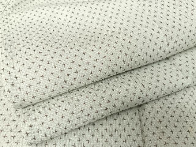 平和屋着物▽男性　小紋　単衣　十字絣文様　AAAY1769np