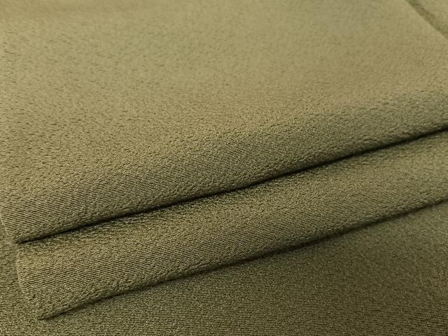 平和屋着物●上質な色無地　草色　正絹　逸品　AAAY1782np