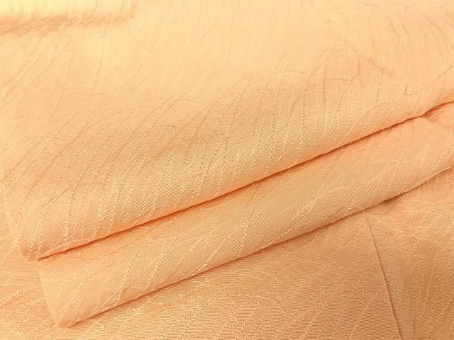 平和屋着物●上質な色無地　草木地紋　杏色　正絹　逸品　AAAY1783np