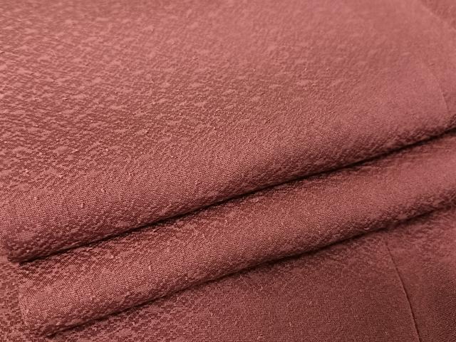 平和屋着物●上質な色無地　紋意匠　暗紅色色　正絹　逸品　未使用　AAAY1784np