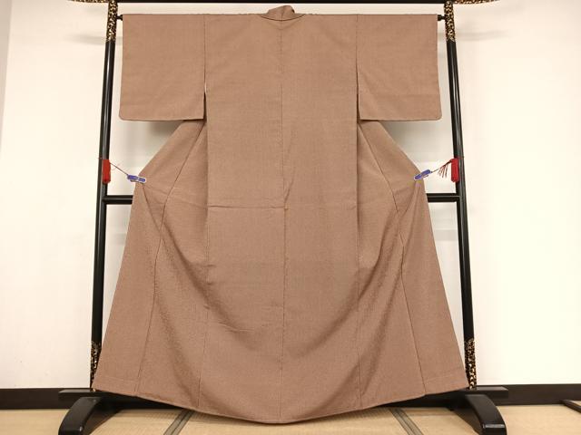 平和屋着物●お召　微塵格子　正絹　逸品　未使用　AAAY1789np