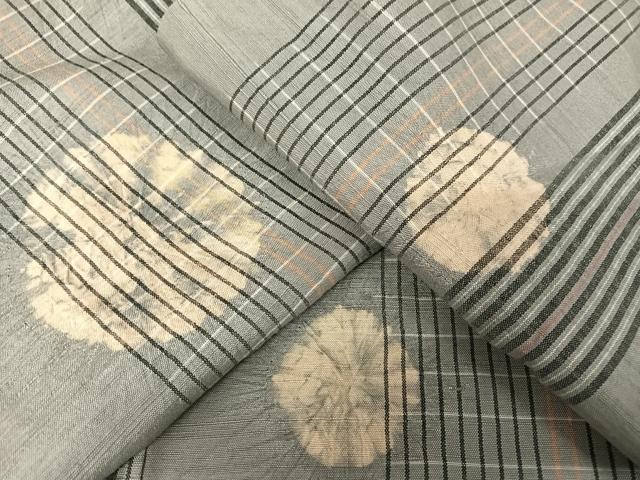 平和屋着物●上質な紬　絞り　丸文　正絹　逸品　AAAY1797np