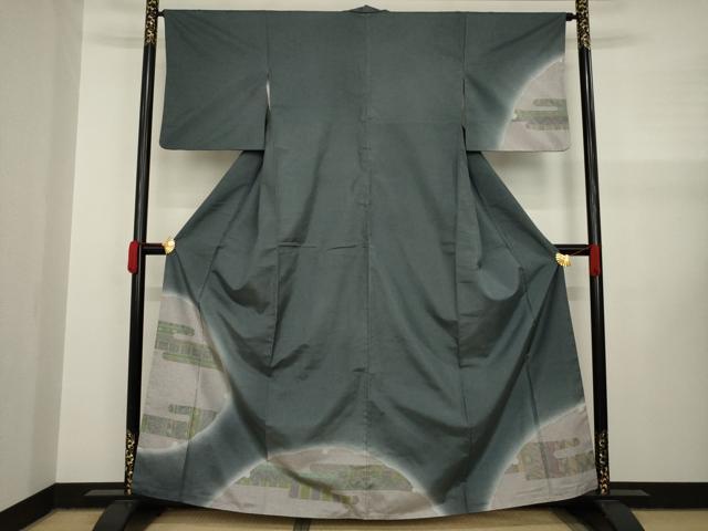 平和屋着物●訪問着　雪輪エ霞文　暈し染め　正絹　逸品　AAAY1870ck