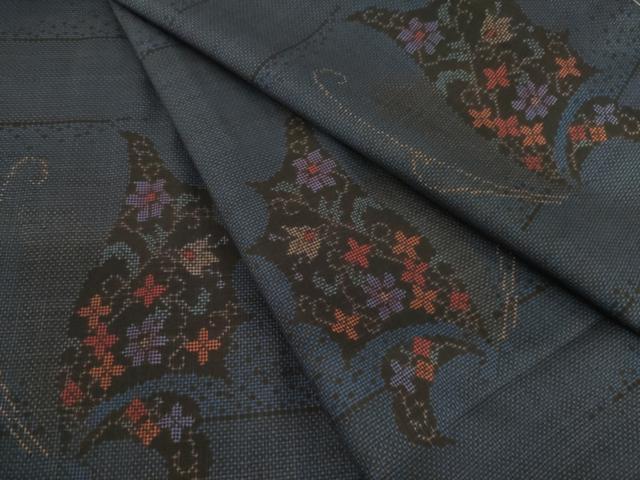 平和屋着物●本場大島紬　一元７マルキ　舞蝶文　正絹　逸品　AAAY1881ck