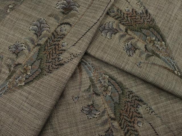平和屋着物●本場大島紬　カタス９マルキ　泥染　花蔦草文　正絹　逸品　AAAY1937ck