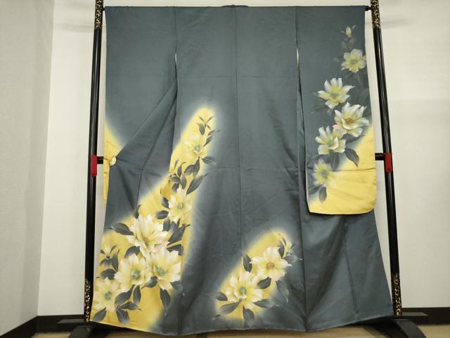 平和屋着物●豪華振袖　舞花文　暈し染め　正絹　逸品　AAAY1939ck