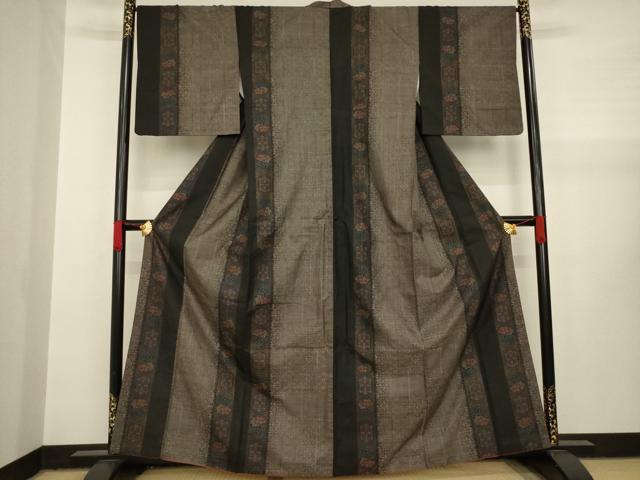 平和屋着物●本場大島紬　カタス７マルキ　花間道　やまと誂製　正絹　逸品　AAAY1949ck