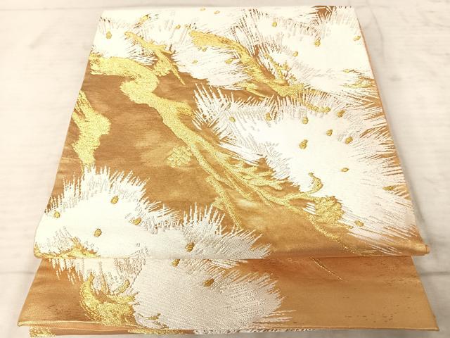 平和屋着物◎太鼓柄袋帯 唐織 枝松文 金糸 正絹 逸品 AAAY2031yxの通販