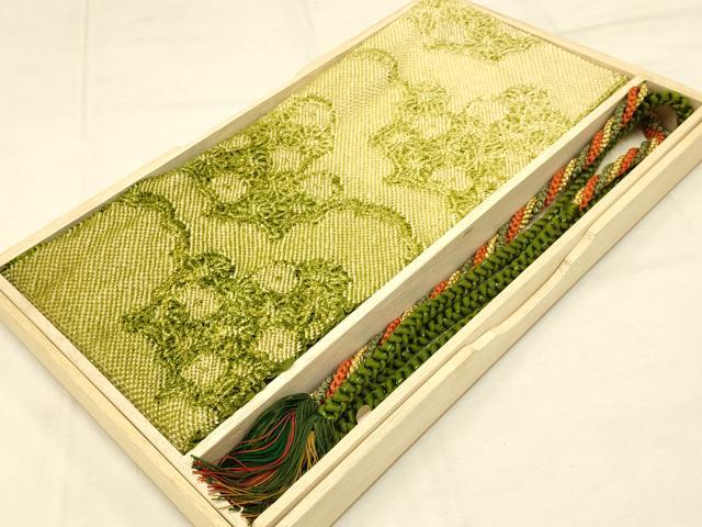 平和屋着物●和装小物　帯締め・帯揚げセット　振袖用　総絞り　草花雲文　暈し染め　金糸　撚り房　逸品　AAAY2322ay