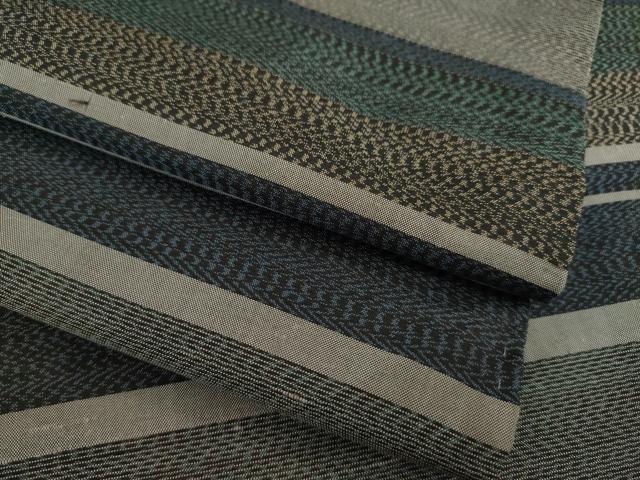 平和屋着物●本場大島紬　残糸織　やたら織　横段文　正絹　逸品　AAAY4694ck