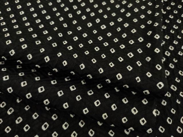 平和屋着物●上質な小紋　総絞り　黒地　正絹　逸品　AAAY4695ck