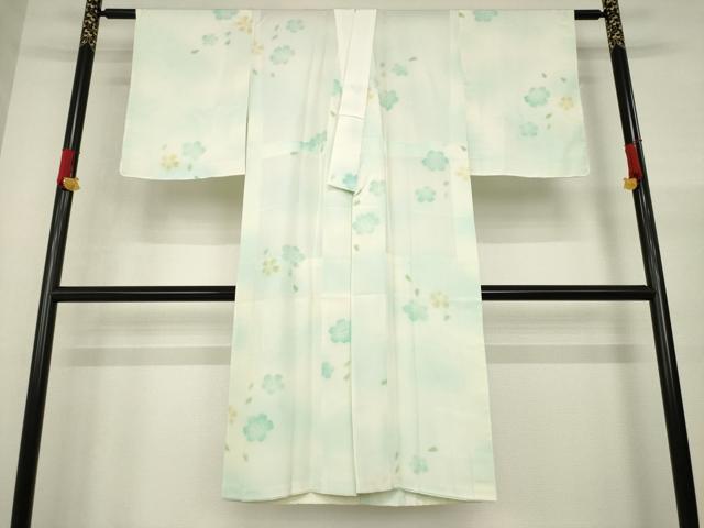 平和屋着物●長襦袢　無双仕立て　舞花文　暈し染め　正絹　逸品　AAAY4714ck