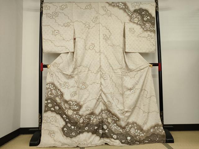 平和屋着物●訪問着　辻が花　総絞り　流水花文　上代38万　仮絵羽　正絹　逸品　未使用　AAAY4719ck
