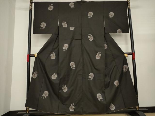 平和屋着物○本場大島紬 カタス9マルキ 丸文 正絹 逸品 AAAX8336ck