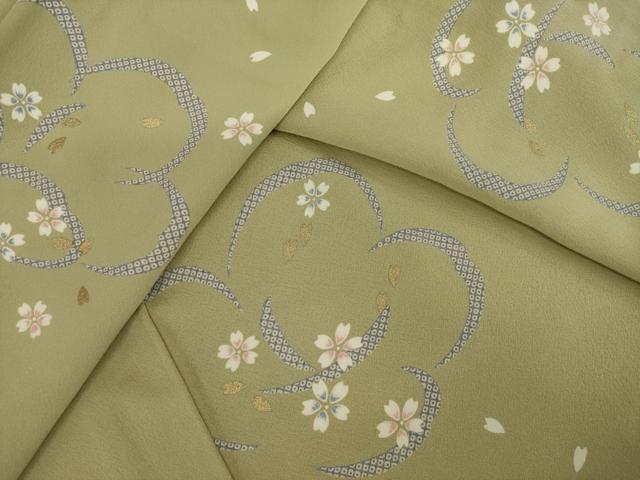 平和屋着物●上質な小紋　舞花文　桜　金彩　正絹　逸品　AAAY4779ck