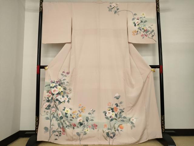 平和屋着物●訪問着　友禅　作家物　枝花文　暈し染め　正絹　逸品　AAAY4788ck