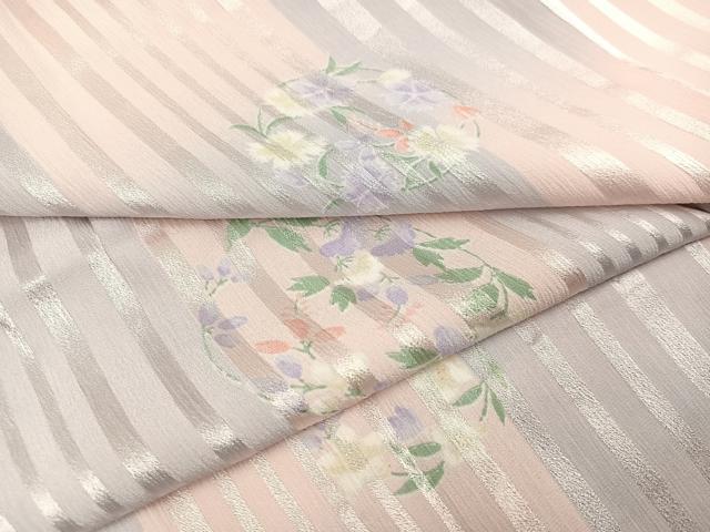 平和屋着物○長襦袢 無双仕立て 草花文 暈し染め 正絹 逸品 AABD8818ph