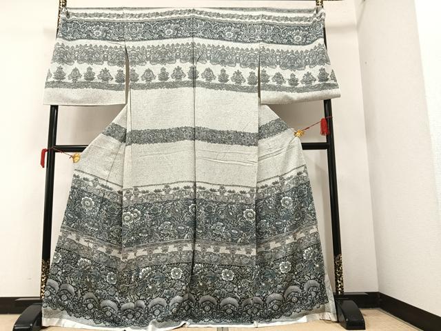 平和屋着物●訪問着　草花文　丹後ちりめん　上代38万　仮絵羽　正絹　逸品　未使用　AAAY5933ph