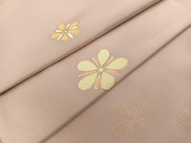 平和屋着物●上質な小紋　舞花文　金通し地　正絹　逸品　AAAY5939ph