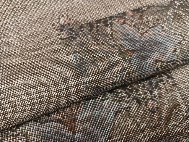 平和屋着物○本場大島紬 カタス9マルキ 色紙草花文 正絹 逸品 AAAY5940ph