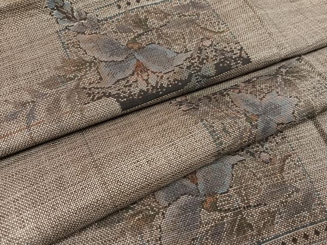 平和屋着物●本場大島紬　カタス9マルキ　色紙草花文　正絹　逸品　AAAY5940ph