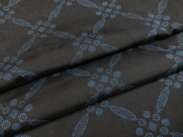 平和屋着物●本場大島紬　一元絣　格子　正絹　逸品　AAAY5951ph