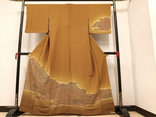 平和屋着物●訪問着　草花文　暈し染め　正絹　逸品　AAAY5982ph