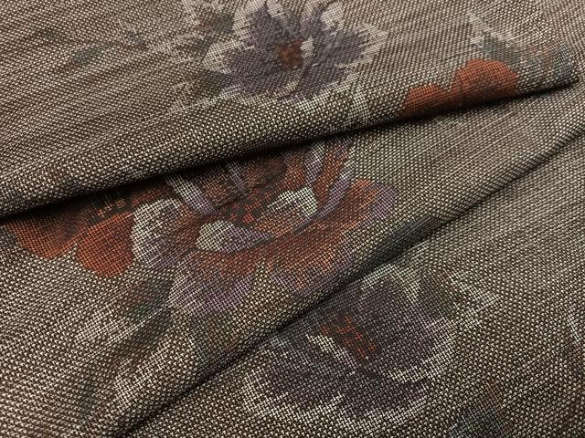 平和屋着物●本場大島紬　カタス9マルキ　枝花文　正絹　逸品　AAAY5992ph