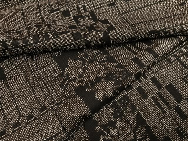 平和屋着物●本場大島紬　一元7マルキ　枝花文　正絹　逸品　未使用　AAAY5993ph