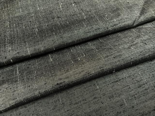 平和屋着物●上質な紬　墨色　正絹　逸品　AAAY5996ph