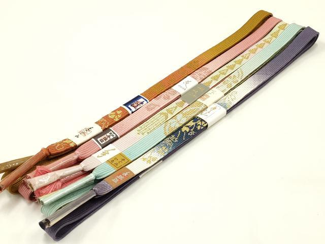 平和屋着物●和装小物　上質な帯締め5本セット　高麗組 綾出し　暈し　金糸　華美裳　逸品　未使用　AAAY6011ay