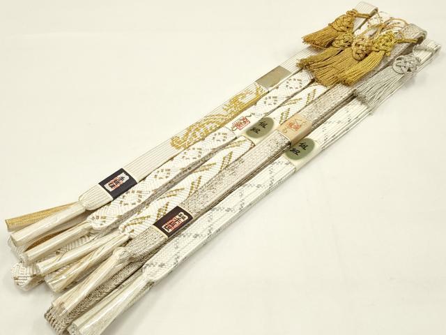 平和屋着物●和装小物　上質な帯締め5本セット　礼装用　高麗組 綾出し　唐組　笹浪組　金銀糸　亀房付き　逸品　未使用　AAAY6016ay