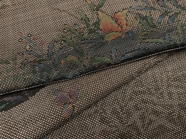 平和屋着物●本場大島紬　カタス7マルキ　花蝶文　正絹　逸品　未使用　AAAY6315ph