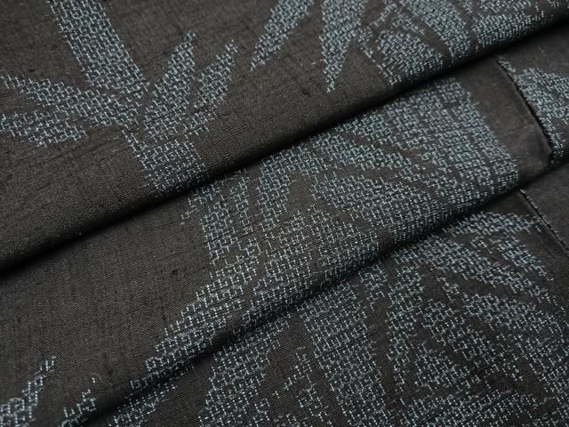 平和屋着物●結城紬　笹竹文　正絹　逸品　AAAY6317ph