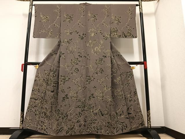 平和屋着物●友禅作家の巨匠　浅井青仁　訪問着　花鳥文　正絹　逸品　AAAY6337ph