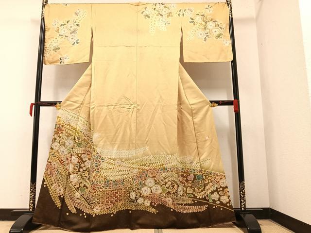 平和屋着物○伯河貞雄 訪問着 辻が花 絞り 暈し染め 金通し