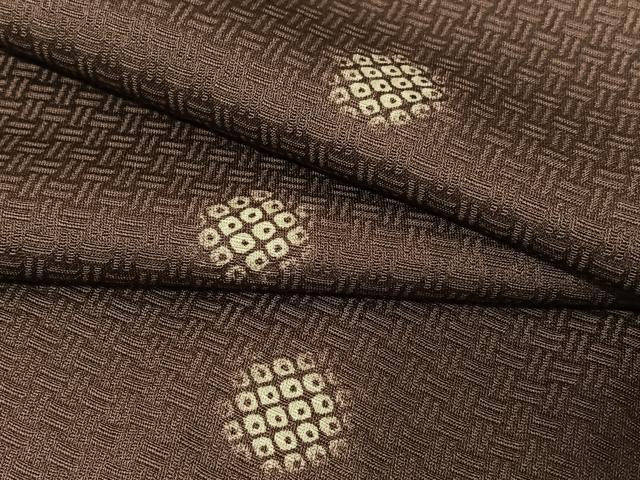 平和屋着物●上質な小紋　鹿の子丸文 　蛍暈し　憲法色　正絹　逸品　AAAY6405zg