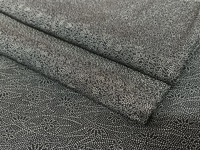 平和屋着物●江戸小紋　横段吉祥花文　黒地　正絹　逸品　AAAY6422zg