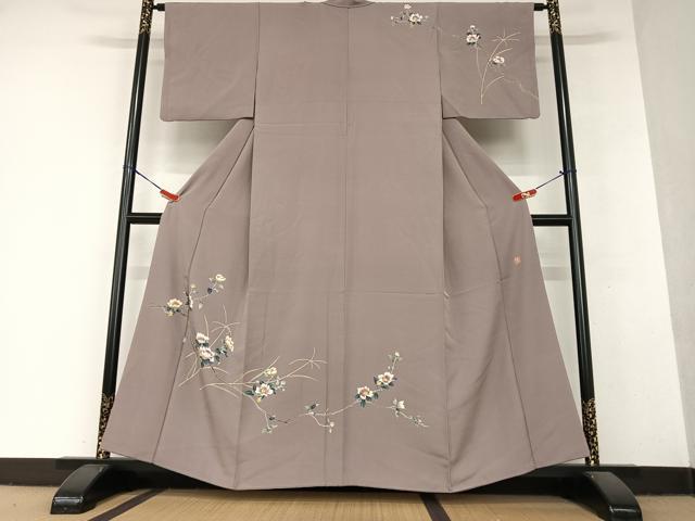 平和屋着物●訪問着　友禅　作家物　枝花文　正絹　逸品　AAAY6495zg