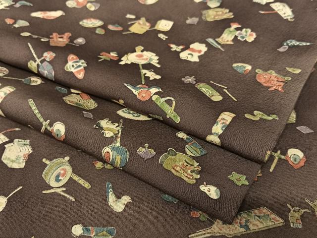 平和屋着物●上質な小紋　玩具文　暈し染め　正絹　逸品　AAAY6526zg