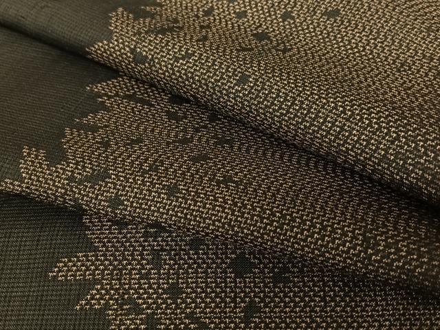 平和屋着物●上質な紬　草木シルエット　正絹　逸品　AAAY6528zg