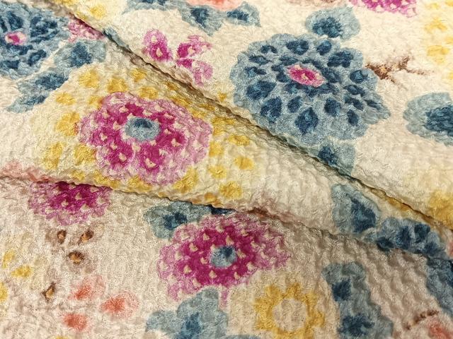 平和屋着物●上質な小紋　総絞り　草花文　正絹　逸品　未使用　AAAY6532zg