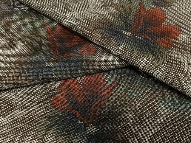 平和屋着物●本場大島紬　カタス9マルキ　枝花文　正絹　逸品　未使用　AAAY6606zg