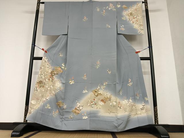 平和屋着物●訪問着　源氏香花文　暈し染め　金彩　正絹　逸品　AAAY6611zg